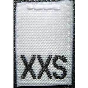 White Woven Clothing Sewing Garment Label Size Tags - XXS - XX-Small - Extra Extra Small (50)
