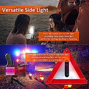Samyoung Spotlight 120000 Lumen Super Bright, 10000 mAh 30 Hours LED Rechargeable Flashlights, IP65 Waterproof Rechargeable Spotlight Come with Collapsible Tripod & Strip for Hunting Boat Camping