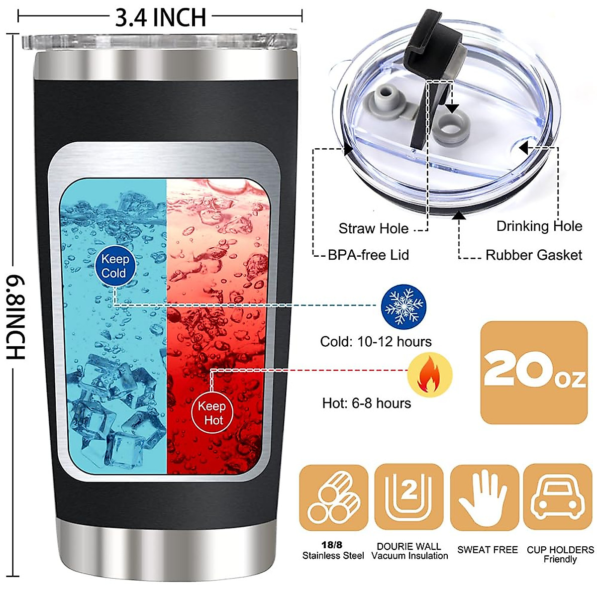 QTDS Retirement Gifts for Men 2024 - Best Funny Retirement Gifts for Teachers Coworkers Boss Doctors - Retired Gifts for Men, Humorous Happy Retirement Gifts, 20 Oz Retirement Coffee Tumbler Cup