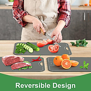 ASLSQYN TPU Flexible Cutting Board with Knife,BPA Free,Reversible Kitchen Cutting Board with Juice Groove,Scratch Resistant Cutting Boards for Kitchen, Dishwasher Safe,Easy-Grip Handle, Non-Slip