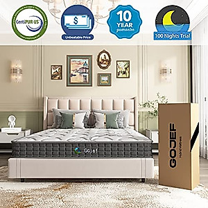 GOJEF Twin Mattress, 8 Inch Hybrid Mattress Twin Size, Memory Foam Mattress in a Box with Breathable Fabric & Supportive Steel Spring Coils, CertiPUR-US Certified & 100 Nights Trial