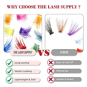 THE LASH SUPPLY Halloween Color Volume Eyelash Extensions, CC Curl, 13-18mm Length, 0.07 Thickness Multi Color, Natural and Long-lasting Curl, Mixed Color Pack, Professional Use Only