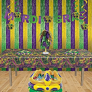 Beistle Mardi Gras Beads Tablecover, 54-Inch by 108-Inch