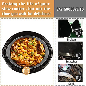 Slow Cooker Liners fit Crock-Pot 6 Quart Oval Slow Cooker,Reusable & Leakproof Dishwasher Safe Cooking Liner for 6 QT Crock Pot (2pcs-black-6QT)