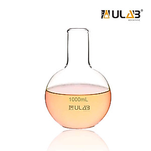 ULAB Boiling Flask of Flat Bottom, Vol.1000ml, Borosilicate 3.3 Glass Material, UBF1003