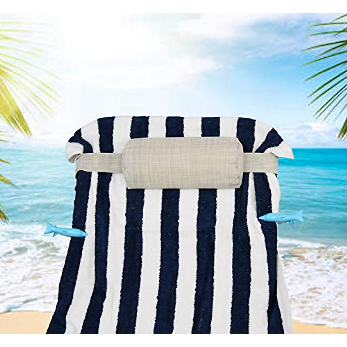 Home-X Dolphin Beach Towel Clips, Pool Accessories, Towel Holder Chair Clips - Set of Two - 5" L x 3" W