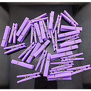 Clothes Pins Baby Shower Clothespin Favors Pink Girl Blue Boy Party Game Purple Clothespin（48PCS (Purple)