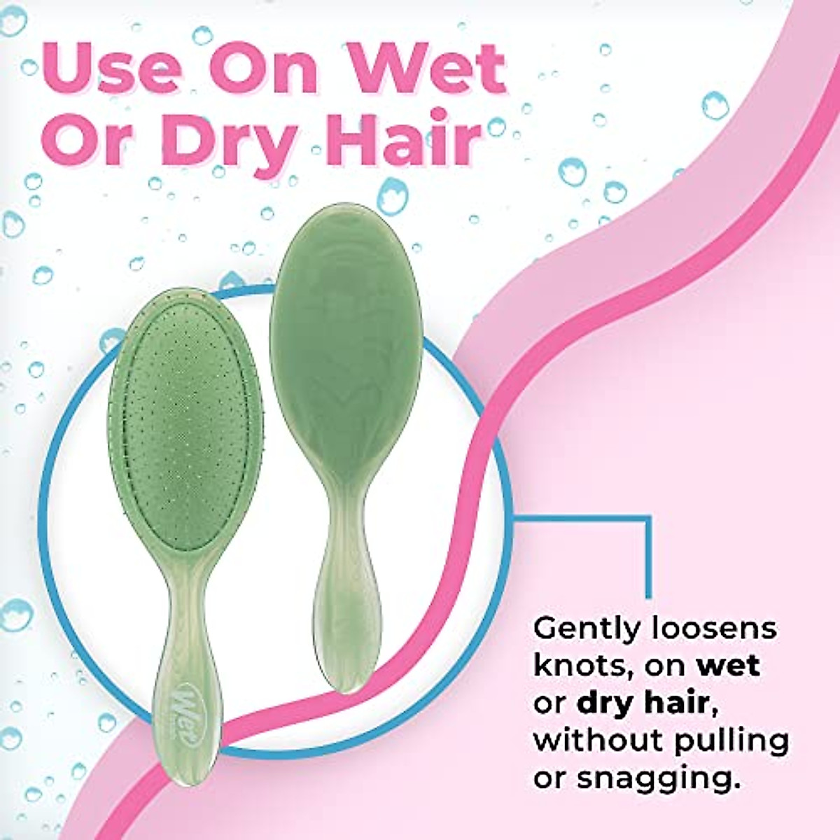 Wet Brush Original Detangling Brush - Natural Marble Jade - All Hair Types - Ultra-Soft IntelliFlex Detangler Bristles Glide Through Tangles with Ease - Pain-Free Comb for Men & Women