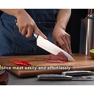 WELLSTAR Kitchen Knife Set 3 Piece, Razor Sharp German Steel Forged Blade with Professional G10 Handle, Chef Utility Paring Knife Well Balanced Cutlery Set for Cutting Chopping and Dicing - Gift Box