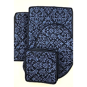 Homewear 8-Piece Hudson Damask China Storage Container Set, Navy
