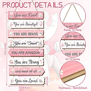 Inspirational Girl Room Decor Aesthetic Art Wall Hanging Sign Inspiring Colorful Rainbow Wooden Decoration for Kids Teens Toddler Boy Baby Bedroom Nursery Dorm Decor, 6-12 Years Old (Elephant)