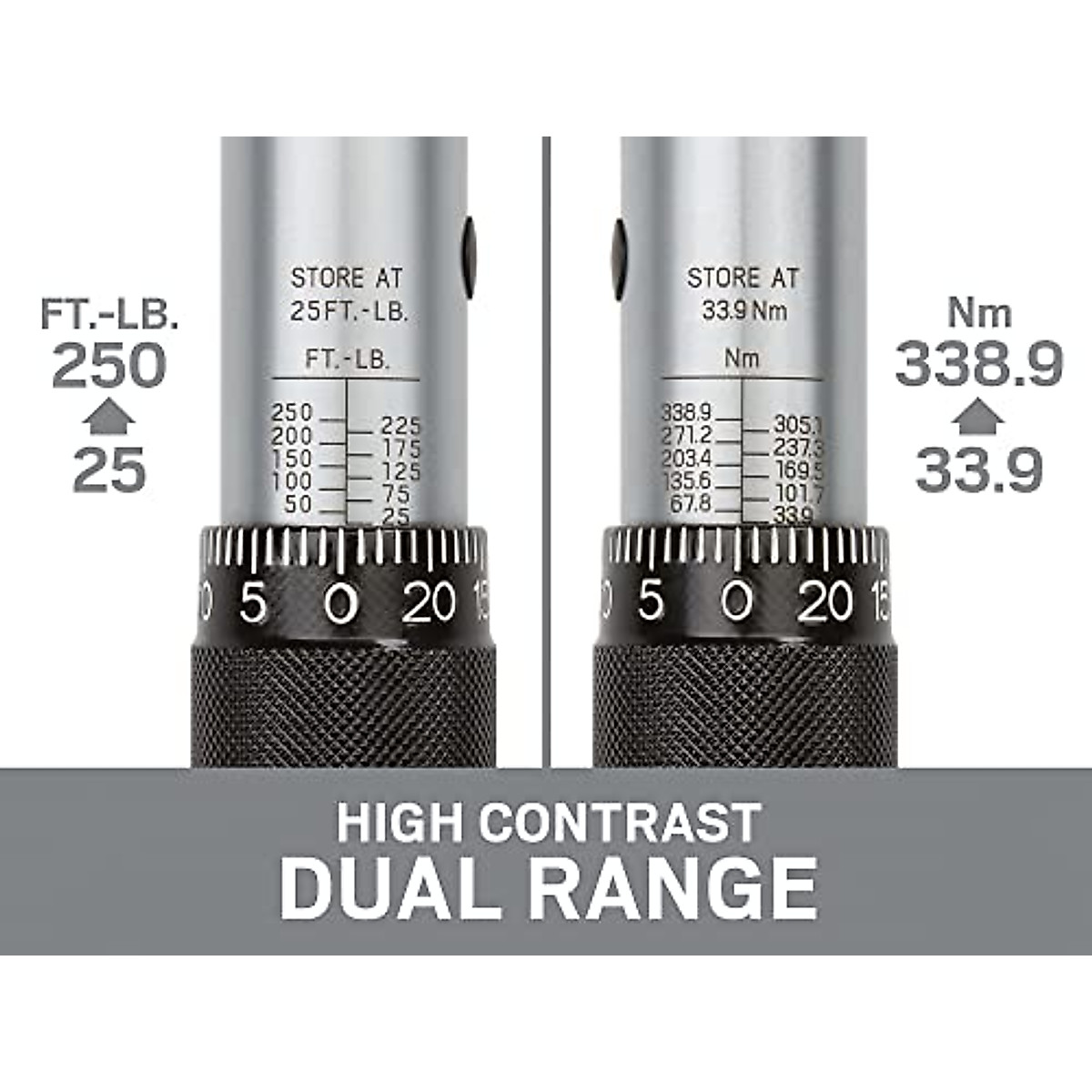 TEKTON 1/2 Inch Drive Micrometer Torque Wrench (25-250 ft.-lb.) | 24340