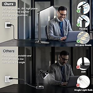 Bright Led Desk Lamp for College Dorm - Foldable Study Desk Light for Home Office, Modern Dorm Study Desk Lamps, 5 Light Mode Dimmable Brightness Eye-Caring Craft Task Lamp Reading Desktop Lamp,Black
