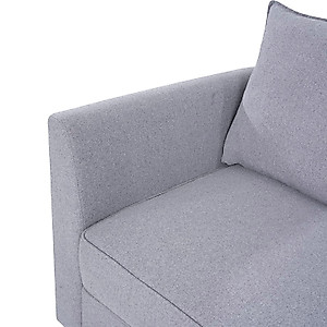 Naomi Home Elizabeth Convertible U Shaped Modular Sofa Sectional Modular Couch with Chaise Oversized Sofa Sleeper Couch for Large Living Room - 7-Seater L Shaped sectional Sofa - Gray