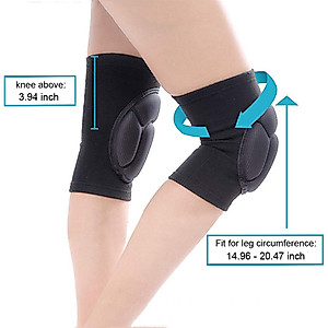 MAIBU Protective Volleyball Knee Pads Thick Sponge Anti-Collision Kneepads Protector Non-Slip Wrestling Dance Knee Pads Support Sleeve for Outdoor Sport(1 Pair,Black)