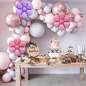 10 Pcs Daisy Balloons,Flower Theme Party Supplies Flower Aluminum Foil Balloons Birthday Wedding Baby Shower etc Party Decoration