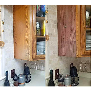 Teemall 15.6inch by 79inch Brown Wood Grain Waterproof Self Adhesive Shelf Liner Dresser Drawer Cabinet Sticker （Brown Winged Wood）