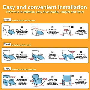 Auctus Loverseat Slipcovers, Waterproof Recliner Slipcovers, Velvet 6-Piece Set, Skin-Friendly Double Sofa Cover, Recliner Cover Waterproof and Washable, Armrest Storage Bag Included(Beige)