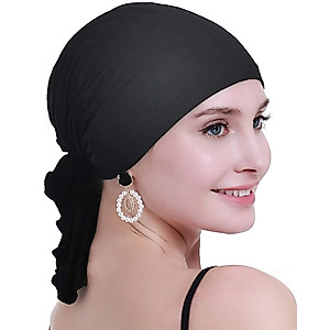 osvyo Chemo Headscarf for Women Hair Loss - Cancer Slip On Headwear Turbans Sealed Packaging Black