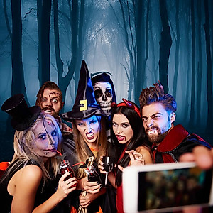 MEHOFOND 7x5ft Scary Halloween Backdrop Misty Dark Forest Horrible Halloween Gloomy Woods Trees Scythe of Death Photography Background Horrible Cemetery Spooky Party Decoration Photo Booth Props
