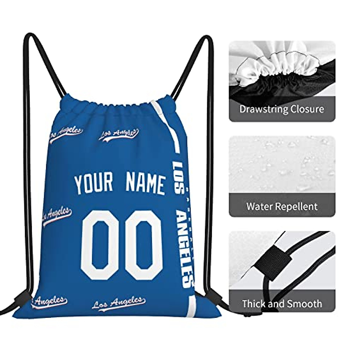 ANTKING Los Angeles Drawstring Bags Backpack Custom any Name and Number for Men Women Boy Gifts