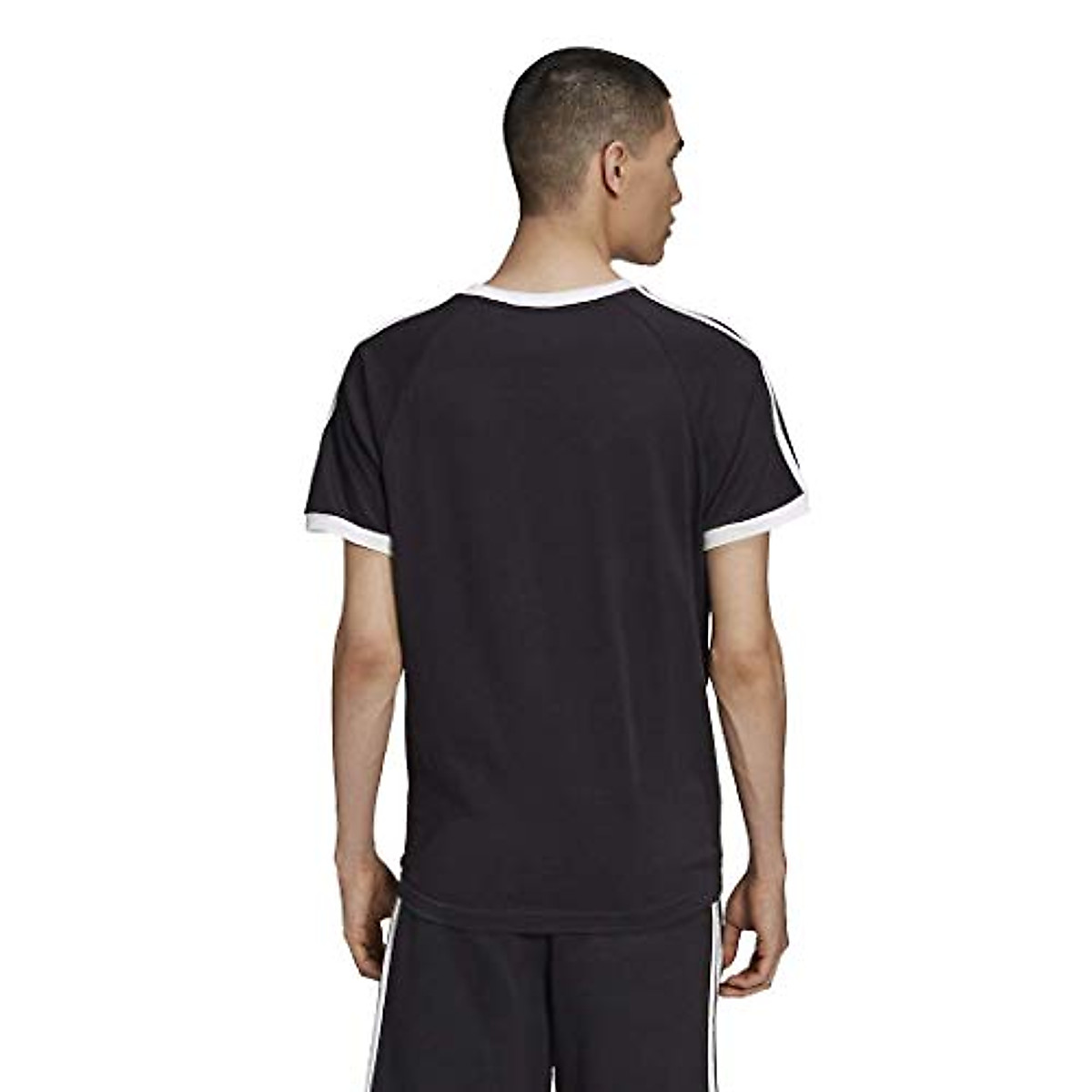 adidas Originals mens 3-Stripes Tee Black/Black Large