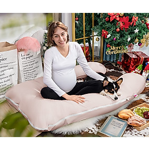 Meiz Cooling Pregnancy Pillows for Sleeping, Maternity Body Pillow for Pregnant Woman, U Shaped, with Cooling Jersey Cover