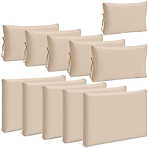 11 Pcs Outdoor Cushion Slipcovers Patio Cushion Covers Replacement Splash Proof with Zipper for Outdoor Indoor Furniture, Patio Sofa Couch 3 Sizes, Replacement Covers Only (Beige)
