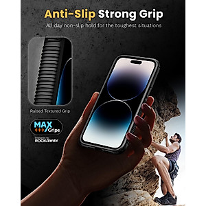 Rockaway Magnetic for iPhone 14 Pro Max Case, [Compatible with MagSafe] [Non-Slip] Heavy Duty Shockproof Phone Cover for iPhone 14 Pro Max 6.7 inch -Black