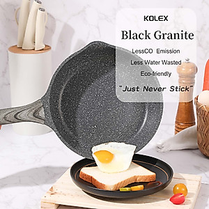 KOLEX Nonstick Frying Pan Skillet, 11-Inch Non Stick Granite Egg Pan Omelet Pans, Healthy Stone Cookware Chef's Pan, Dishwasher Safe, PFOA Free, Induction Compatible (Classic Granite, 11-Inch)