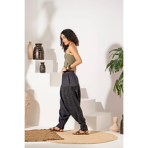 Elephant Cotton Pants for Women Gypsy Clothes for Women Pajama Harem Pants Women Bloom Pants, Black - Sacred Spirits, One Size