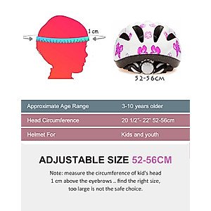 Girl Helmet for Bike,Kids Bike Pink Helmet for Girls Approximately Ages 3-10 Years Adjuastable and Multi-Sport, from Toddler to Kids CPSC Certicated