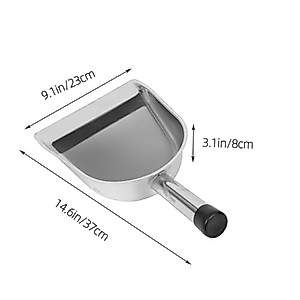 minkissy Stainless Steel Dustpan Floor Scrubber Machine Small Handheld Industrial Dust Pans Desktop Cleaning Shovel Compact Litter Cleaning Scoop Mop Broom and Dustpan Pet Silver Plastic Pp