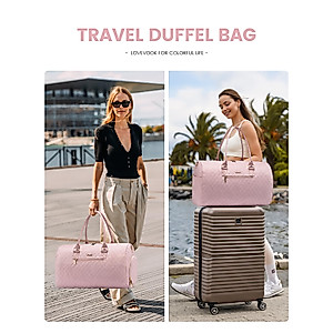 LOVEVOOK Travel Duffle Bag, Weekender Bag for Women with Toiletry Bag, Carry on Overnight Bag with Shoe Compartment, Gym Duffel Bag with Wet Pocket, Mommy Hospital Bags for Labor and Delivery