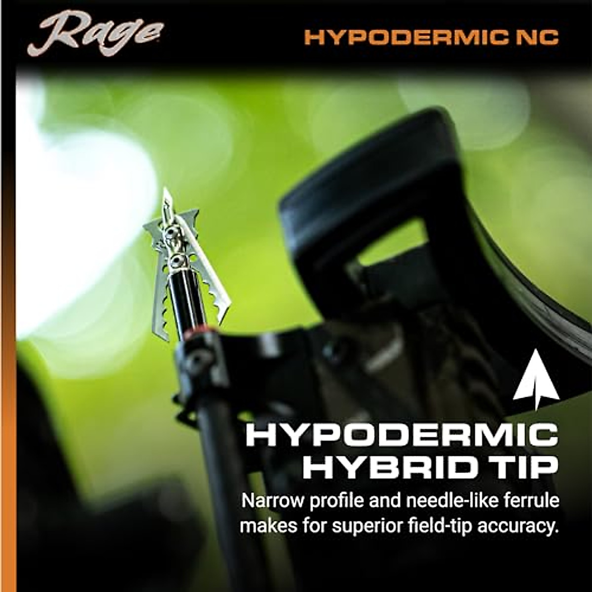 Rage Hypodermic 2-Blade Crossbow NC Broadhead, 100 Grain, Silver, 3 Count