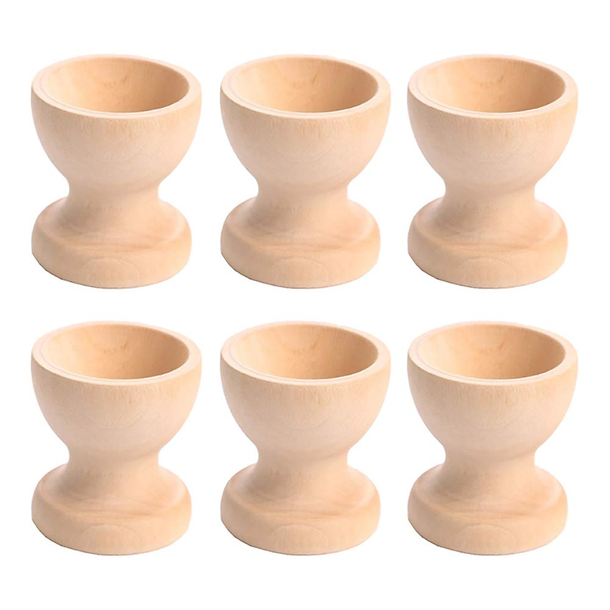 ccHuDE 10 Pcs Mini Blank Wooden Egg Cup Holders Easter Egg Stand Cups Egg Container Egg Display Tray Rack for Craft Painting