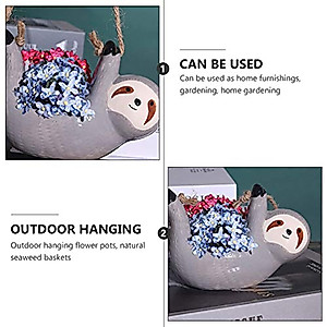 Cabilock 2pcs Sloth Succulent Planter Kawaii Cute Plant Pot Wall Mounted Flower Pot Ceramic Hanging Planter Hanging Plant Holder Mini Succulent Plants Succulent Pot Ceramics Decorative Wall