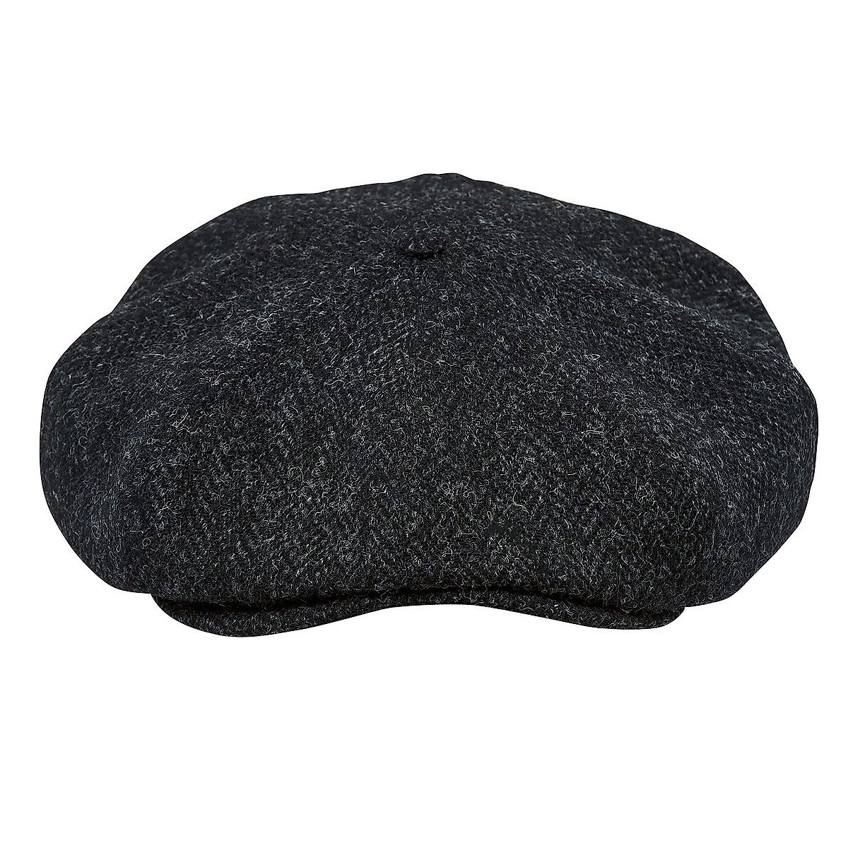 Sterkowski Men's Newsboy Cap | Anthracite Herringbone Tweed Cap with Cotton Lining | Unisex Outdoor HAT for Adults - 58 cm