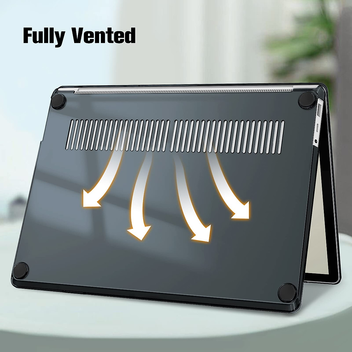 Fintie Case for 13.5 Inch Microsoft Surface Laptop 5/4/3 with Metal Keyboard (Model: 1951/1868) - Protective Slim Snap On Hard Shell Cover, Crystal Black