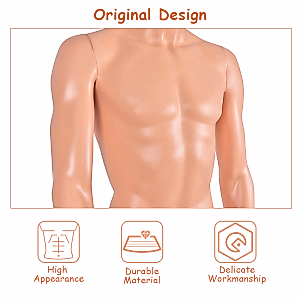 Giantex 6 Ft Male Mannequin, Adjustable Dress Mannequin Full Body w/Separated Fingers, Stable Iron Base, Realistic Mannequin for Cosplay