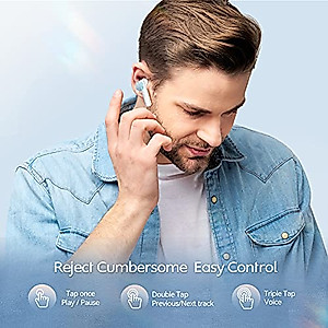 Wireless Earbuds, Bluetooth Earbuds in Ear w/Wireless Charging Case/USB-C, Wireless Earphones Hi-Fi Sound, Bluetooth 5.0 Headphones w/Microphone, Touch Control/25H/IPX7 for Sports/Work/3 Modes