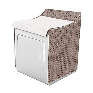 Ambesonne Abstract Washer Cover, Herringbone Bohemian Funky Geometric Shapes Groovy Earth Tones Chevron, Waterproof Dustproof Decorative Fabric, 29" x 28" x 40", Chestnut Brown White