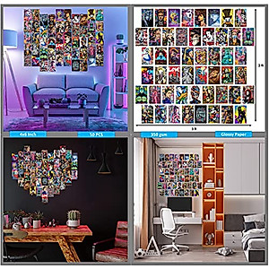 LIYA 50PCS Banksy Aesthetic Wall Collage Kit for Teen Boys and Girls - 4x6 inch - Hypebeast Room Decor, Graffiti Street Art Set, Famous Artists Pop Art, Posters for Room Aesthetic, Bedroom Wall Decor, Teen Room Decor, Trendy Wall Prints Kit, Graffiti Post