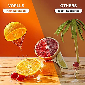 Mini Projector, VOPLLS 1080P Full HD Supported Video Projector, Portable Outdoor Home Theater Movie Projector, 50% Zoom, Compatible with HDMI, USB, AV, Smartphone/Tablet/Laptop/PC/TV Box