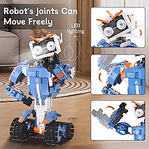 YESHIN Robot Building STEM Toys: 5 in 1 STEM Projects for Kids Ages 8-12, Remote & APP Control Educational Coding Kit, DIY Rechargeable Robot Gifts for Boys Girls (903 Pcs)