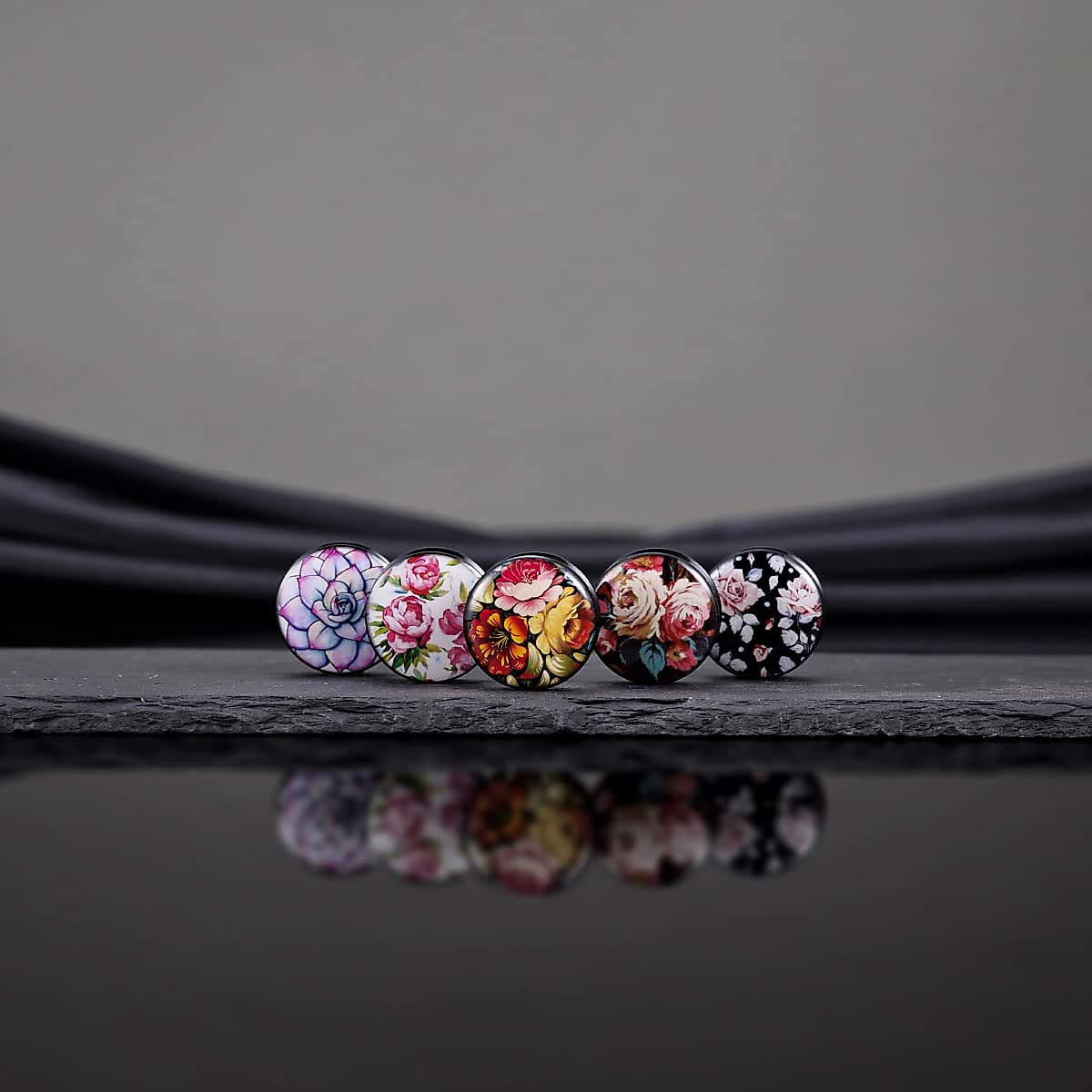 KUBOOZ(5 Pairs Rose Acrylic Ear Plugs Tunnels Gauges Stretcher Piercings