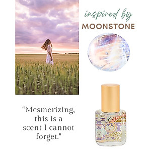 Moonstone Organic Perfume Oil Extract Roll-On by Sage- 1/4 oz, Vegan & Cruelty-Free, Floral Scent, Gardenia, Paperwhites, Stargazer Lily