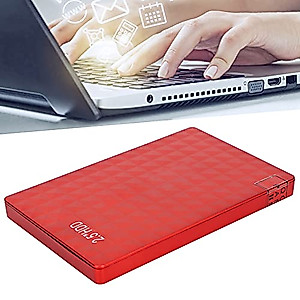 GOWENIC External Hard Drive HDD, Ultra‑Thin Portable Hard Drive SSD, Mirco USB3.0 External Hard Drive HDD Suitable for OS X/XP / Win7 / Win8 / Win10 / Linux (Red)(500GB)