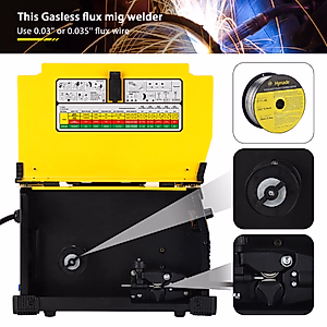MTS155FX Flux Mig Welding Machine, Dual Voltage 110/220V Tig Stick Welder-Welding Gloves 16 Inches
