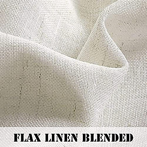 H.VERSAILTEX 2 Pack Ultra Luxurious High Woven Linen Elegant Curtains Grommet Semi Sheer Curtain Panels Light Filtering Privacy Panels Drapes, Nickel Grommet, Extra Long 52x108-Inch, Heathered Natural